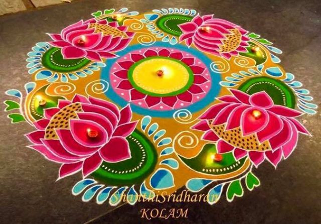 Rangoli designs with colors - Fashion Beauty Mehndi Jewellery Blouse Design