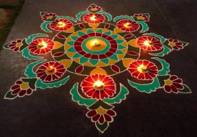 Rangoli designs with colors - Fashion Beauty Mehndi Jewellery Blouse Design