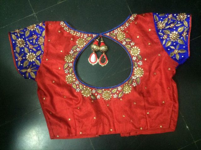 back neck blouse with key hole design - Fashion Beauty Mehndi Jewellery ...