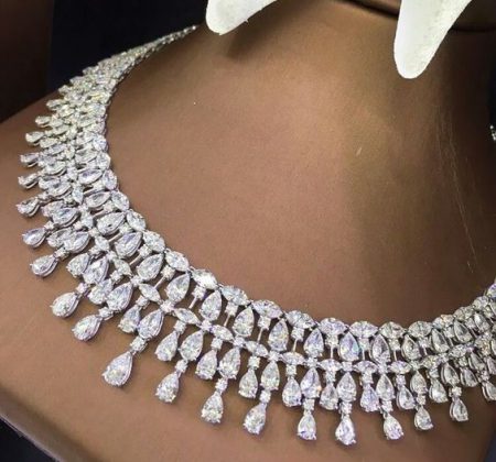 Latest Diamond Necklece Set Design - Fashion Beauty Mehndi Jewellery ...