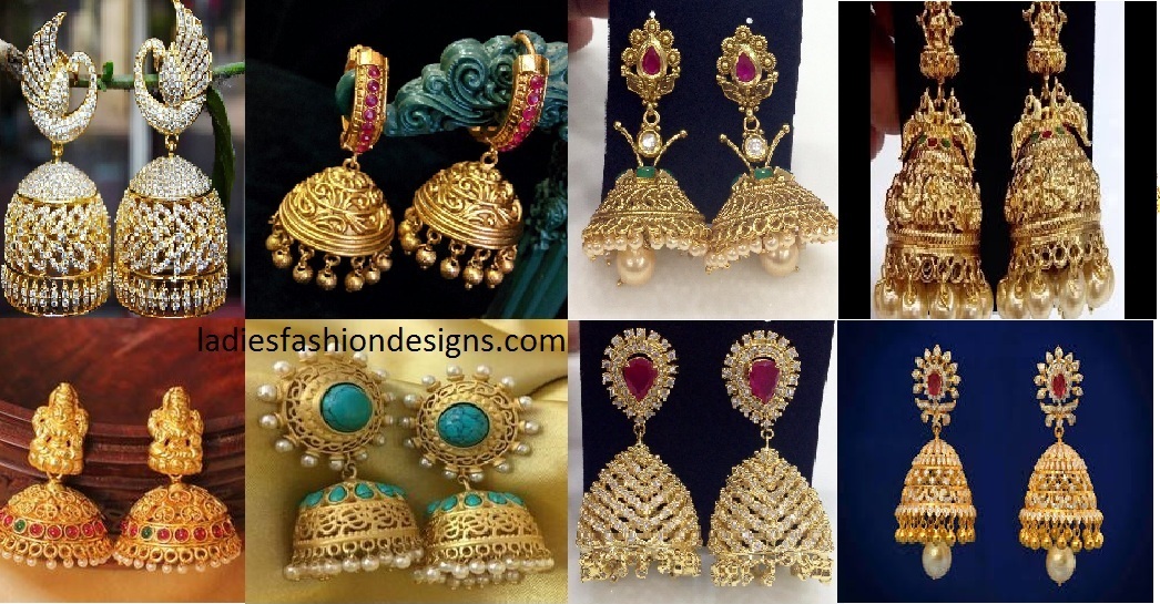 Simple big size different ear jhumka designs - Fashion Beauty Mehndi ...