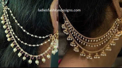 Trendy bridal ear side chains designs - Fashion Beauty Mehndi Jewellery ...