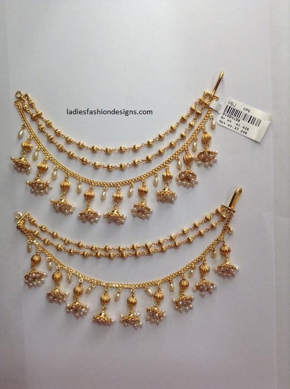 Trendy bridal ear side chains designs - Fashion Beauty Mehndi Jewellery ...