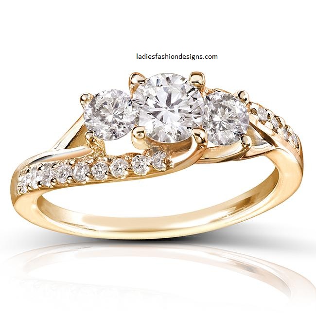 Latest engagement gold & diamond ring designs - Fashion Beauty Mehndi ...
