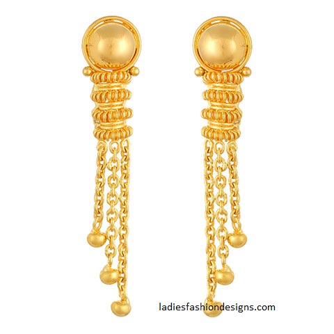 Beautiful pure gold ear drops designs - Fashion Beauty Mehndi Jewellery ...
