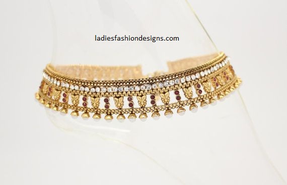 New design gold bridal heavy anklets - Fashion Beauty Mehndi Jewellery ...