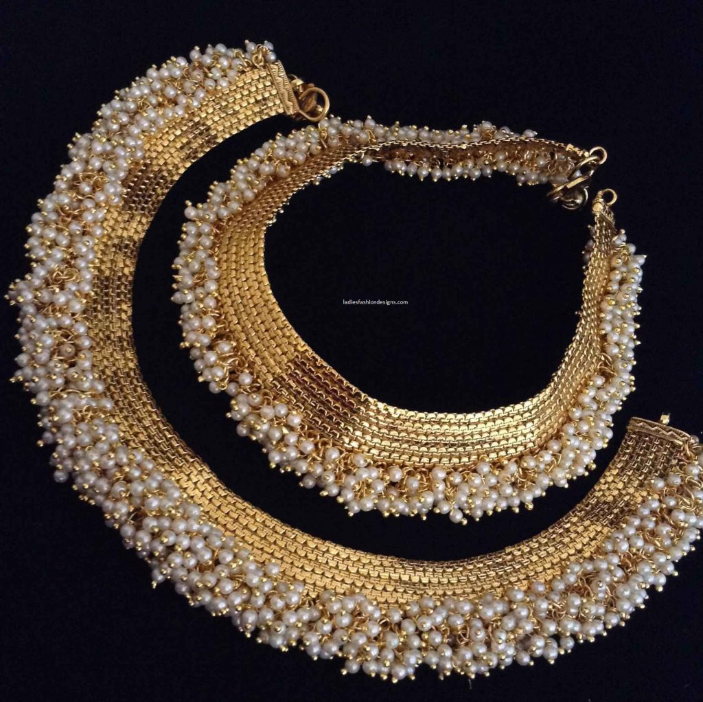 New design gold bridal heavy anklets - Fashion Beauty Mehndi Jewellery ...