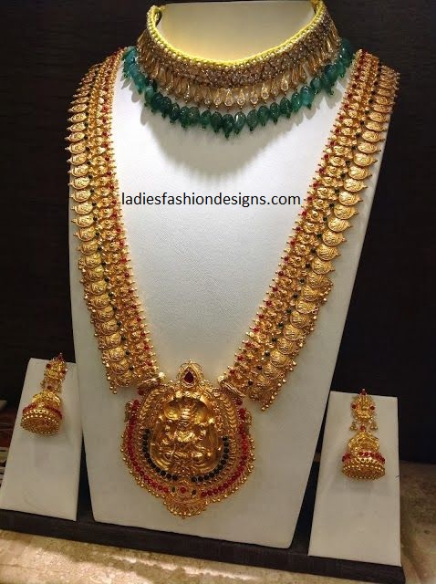 Traditional gold long lakshmi haram - Fashion Beauty Mehndi Jewellery ...