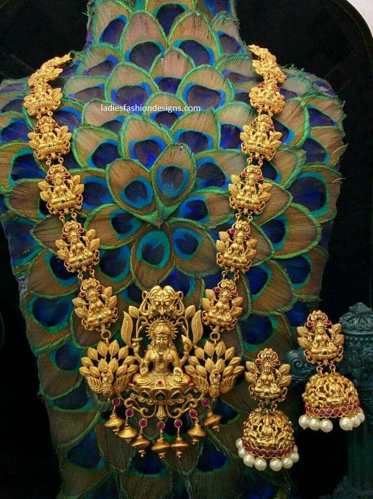Traditional gold long lakshmi haram - Fashion Beauty Mehndi Jewellery ...