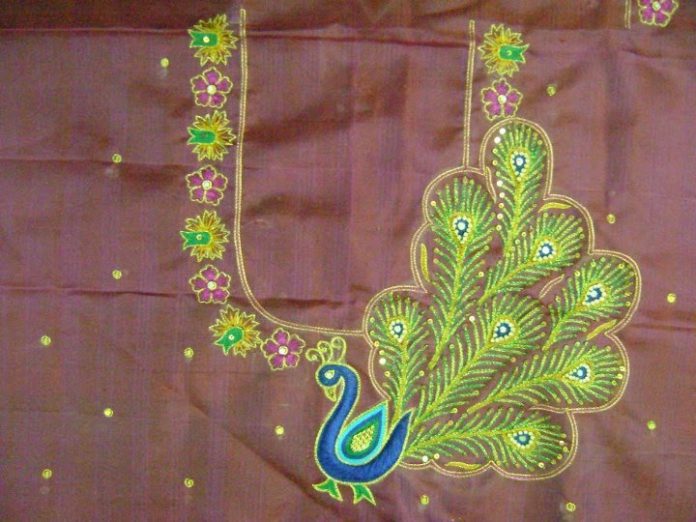 Peacock Maggam Work Designs Fashion Beauty Mehndi Jewellery Blouse Design