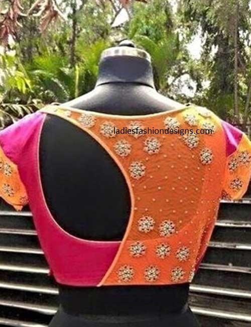 Simple patch work blouse designs - Fashion Beauty Mehndi Jewellery ...