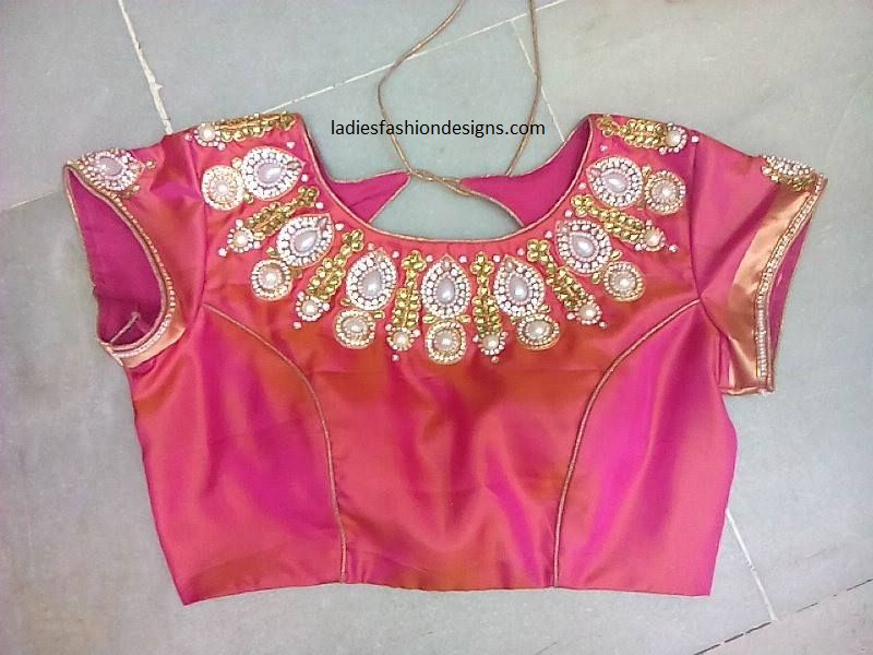 Simple patch work blouse designs - Fashion Beauty Mehndi Jewellery ...
