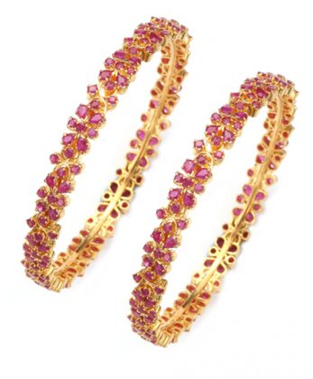 Beautiful Gold Ruby Bangle Designs - Fashion Beauty Mehndi Jewellery ...