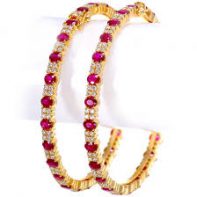 Beautiful Gold Ruby Bangle Designs - Fashion Beauty Mehndi Jewellery ...