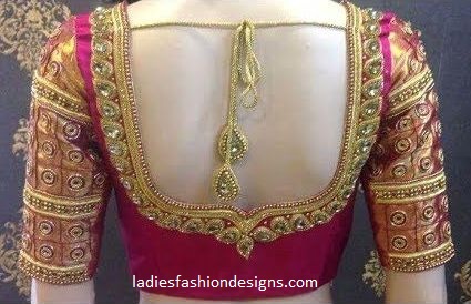 Bridal heavy stone work blouse designs - Fashion Beauty Mehndi ...