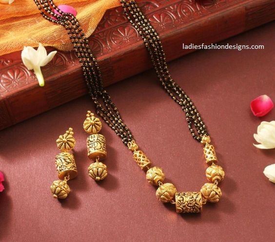 Bridal heavy gold blackbeads magalasutra designs - Fashion Beauty ...