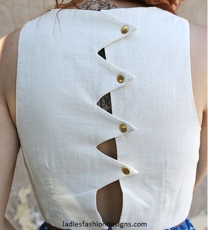 Beautiful back button blouse designs - Fashion Beauty Mehndi Jewellery ...