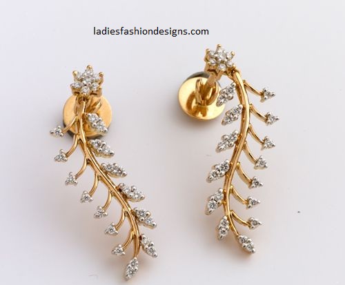 Beautiful simple gold earring designs - Fashion Beauty Mehndi Jewellery ...