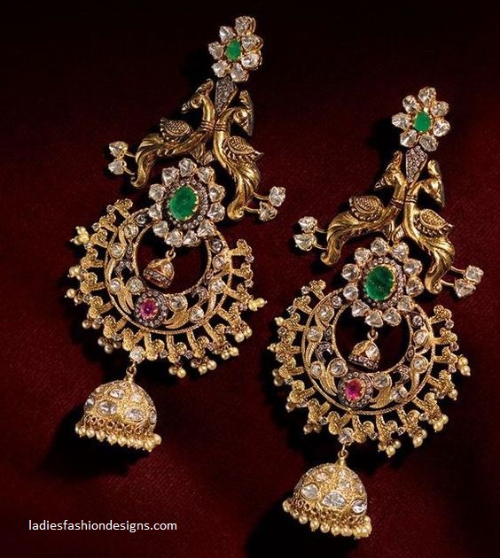 Latest gold long earrings designs - Fashion Beauty Mehndi Jewellery ...