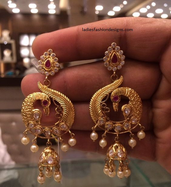 Latest gold long earrings designs - Fashion Beauty Mehndi Jewellery ...