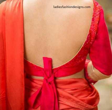 Simple back knot blouses designs - Fashion Beauty Mehndi Jewellery ...