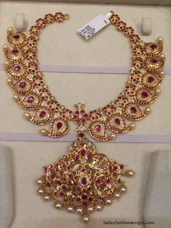 Ruby Emerald Haram Gold Jewellery Collection Designs - Fashion Beauty ...