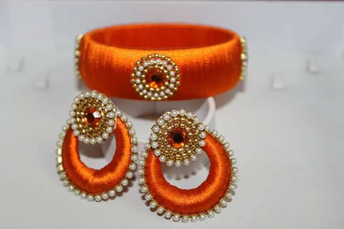 Silk Thread Bangles with Matching Earrings - Fashion Beauty Mehndi ...